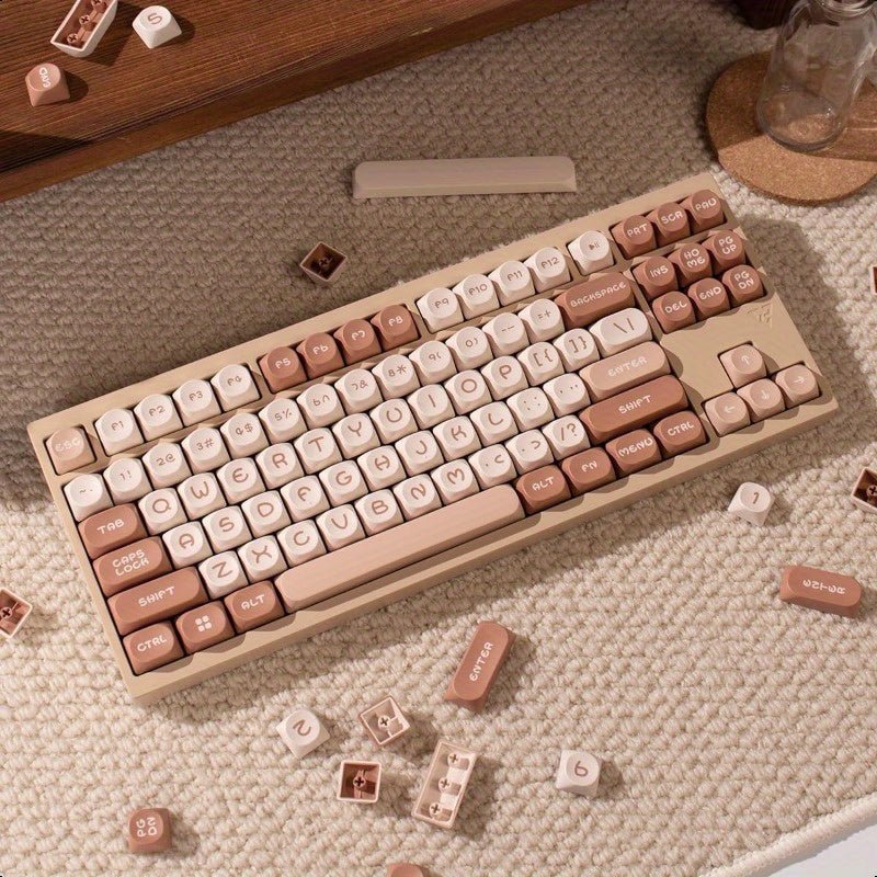 Cute Sleek Brown MOA PBT Keycap Set – KeyArtisan